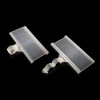 China Clear Plastic Wire Shelf Label Holder Tags 75*35mm ODM With Tight Snap Lock Closure for sale