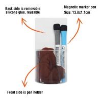 China Reusable Whiteboard Pen Magnetic Holder Plastic Pen Holder With Self Adhesive Pad for sale