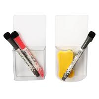 China Reusable Whiteboard Pen Magnetic Holder Plastic Pen Holder With Self Adhesive Pad for sale