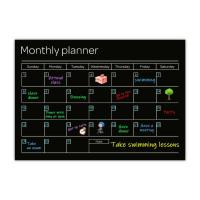 China Printable Magnetic Calendar Planner Black Magnetic Fridge Monthly Planner Calendar for sale