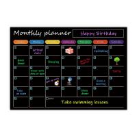 China Printable Magnetic Calendar Planner Black Magnetic Fridge Monthly Planner Calendar for sale
