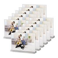 China Hospitals Odorless Tabletop Photo Frames T Shape Clear Acrylic Sign Holder for sale