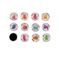 China Clear Round Glass Pebble Magnets Refrigerator Magnet Souvenir for sale