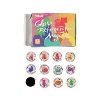 China Clear Round Glass Pebble Magnets Refrigerator Magnet Souvenir for sale
