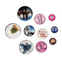 China Clear Round Glass Pebble Magnets Refrigerator Magnet Souvenir for sale