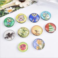 China Clear Round Glass Pebble Magnets Refrigerator Magnet Souvenir for sale