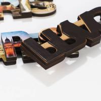 China Custom Logo Magnetic Souvenir Silk Printing MDF Wood Fridge Magnets for sale