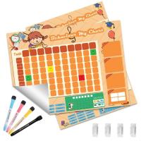 China Removable Erasable Preschool Reward Chart With Marker Pen And Pen Clip for sale