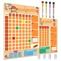 China Removable Erasable Preschool Reward Chart With Marker Pen And Pen Clip for sale