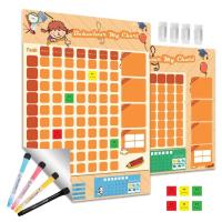 China Removable Erasable Preschool Reward Chart With Marker Pen And Pen Clip for sale