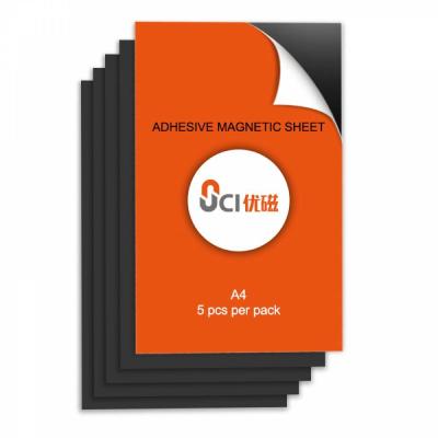 China A4 Adhesive Magnetic Sheet Custom Size Flexible Magnet Material for sale