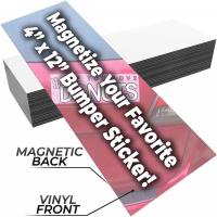 China Self Adhesive Custom Car Magnetic Bumper Stickers Flexible Magnet Material for sale