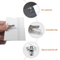 China 3.5*2.15'' Security ID Card Holders With Clip  PVC Name Badge Holder Waterproof for sale