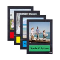 China Custom Size Magnetic Photo Pocket Black With Dry Erase Label for sale