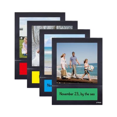 China Custom Size Magnetic Photo Pocket Black With Dry Erase Label for sale