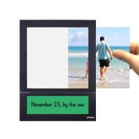 China Custom Size Magnetic Photo Pocket Black With Dry Erase Label for sale