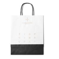 China Custom White Kraft Paper Bag with Paper Rope Handle Eco‑Friendly Hot Stamping Gift Bag, Superior Print Compatibility for Hotel, Spa & Creative Industries for sale