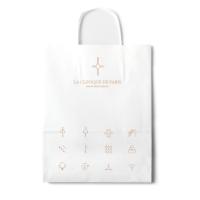 China Custom White Kraft Paper Bag with Paper Rope Handle Eco‑Friendly Hot Stamping Gift Bag, Superior Print Compatibility for Hotel, Spa & Creative Industries for sale