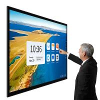China Android I5 Computer System Multi Touch 20 Points Teaching Meeting Touch Display Screen 55 75 86 98 Inch Interactive Smart Board for sale