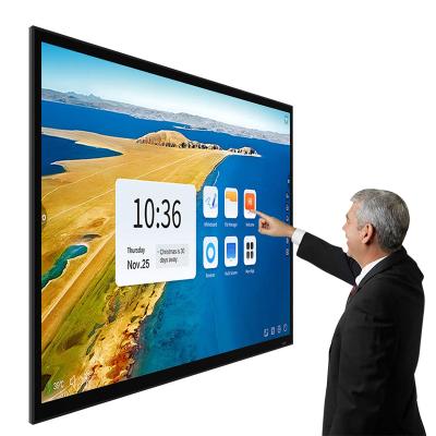 China Android I5 Computer System Multi Touch 20 Points Teaching Meeting Touch Display Screen 55 75 86 98 Inch Interactive Smart Board for sale