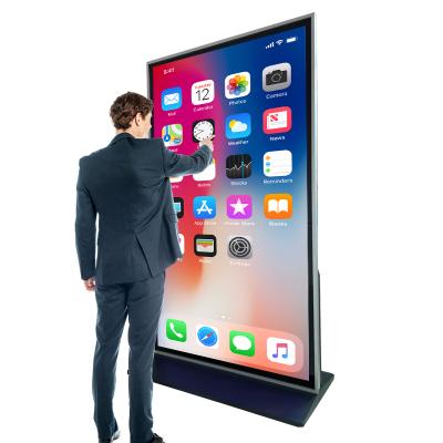 China 75-Inch Infrared Touch Full Screen Vertical Floor Stand Advertising Machine Indoor Digital Display for Video Media for sale