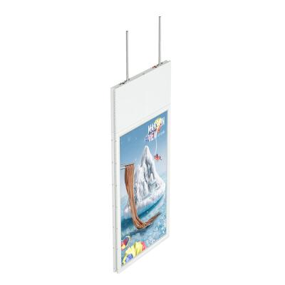 China 49 Inch Hanging Lcd Monitor Double Side Window Display Vertical Ceiling Mounted Digital Signage Lcd Screen for Shopping Mall for sale