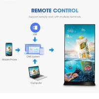 China 75 Inch Vertical Floor Stand Digital Signage Indoor Advertising Monitor LCD Display Video Picture Player Screen for sale