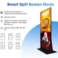China 75 Inch Vertical Floor Stand Digital Signage Indoor Advertising Monitor LCD Display Video Picture Player Screen for sale