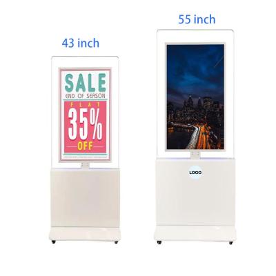 China 43 Inch Indoor Floor Standing Double Sided Transparent Touch Screen 4k Dual Screen Lcd Advertising Digital Signage for sale