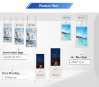 China 43 Inch Indoor Floor Standing Double Sided Transparent Touch Screen 4k Dual Screen Lcd Advertising Digital Signage for sale