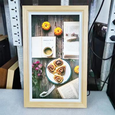 China Wholesale 32 43 Inch NFT Digital Photo Video Frames Touch Screen LCD Wifi Wood Digital Photo Frame with Clock MP3 Functionality for sale