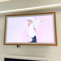 China OEM 4K NFT Digital Photo Frame 43 55 Inch Wood Display Screen for Art Museum Video & Media WiFi Clock Video Playback Function for sale