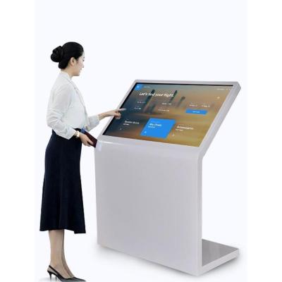 China 32 43 55 Inch Self-Service Advertising Kiosk L Shape Standing Interactive Touch Screen Display Digital Totem Screen for Mall for sale