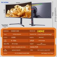 China New 34/49 Inch 4K 144Hz Curved ASV Gaming Monitor with Fish Screen for Desktop Use for sale