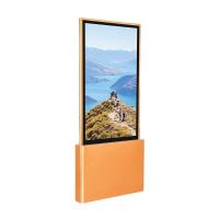 China Custom Golden Color 55 Inch Indoor Floor Stand Vertical Display Advertising Information Players Screen Lcd Digital Signage for sale