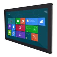 China 23.6 Inch Pure Flat Front Industrial Touch Screen Monitor 10 Point Multi Touch IP65 Dustproof for sale