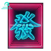 China LED Light Source Fashion Sense of Technology HD Tempered Glass Abyss Mirror Neon Mirror for sale