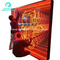 China LED Light Source Fashion Sense of Technology HD Tempered Glass Abyss Mirror Neon Mirror for sale
