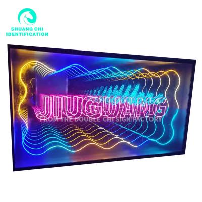 China Durable Metal Frame Custom Infinity 3D Mirror Neon Dance Floor for DJ Disco Party for sale