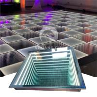 China Outdoor Wedding Party Glass Dance Floor with 3D Neon Mirror Light and RGB Color Mixture for sale