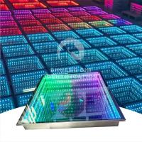 China Outdoor Wedding Party Glass Dance Floor with 3D Neon Mirror Light and RGB Color Mixture for sale