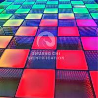 China Outdoor Wedding Party Glass Dance Floor with 3D Neon Mirror Light and RGB Color Mixture for sale
