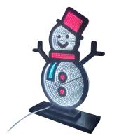 China Power Cord Double-sided Infinity Mirror LED Light Acrylic Magic Mirror Christmas Snowman for sale