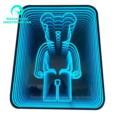 China Customized Size Luminous Character Mirror for Technological Light and Shadow Infinity for sale