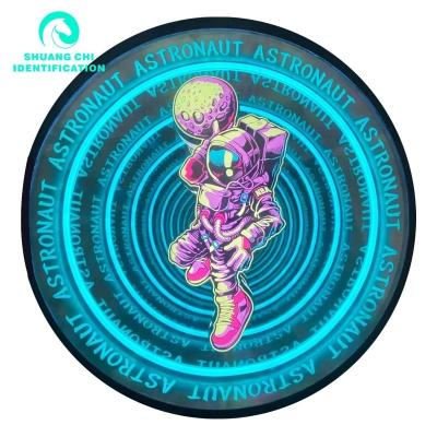 China Technological Light and Shadow Customized 3D Neon Abyssal Mirror Checkered 50x50 Neon Mirror for sale