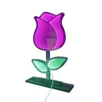 China 40cm Christmas Rose LED Light Acrylic Magic Mirror for Christmas Decoration Supplies for sale
