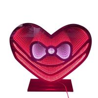 China Christmas Love LED Light Acrylic Magic Mirror Abyssal Infinite Mirror for Power Cord for sale