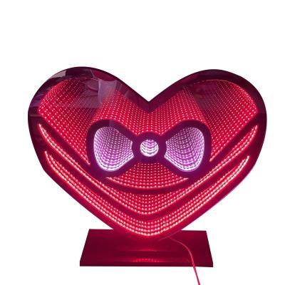 China Christmas Love LED Light Acrylic Magic Mirror Abyssal Infinite Mirror for Power Cord for sale