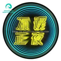 China Custom Advertising Luminous Words Infinity Mirror Neon Sign with 3D Realistic Neon Light for sale