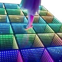 China IP55-IP67 Waterproof LED Dance Floor for Wedding Party Stage DJ 3D Mirror RGB Lighting for sale